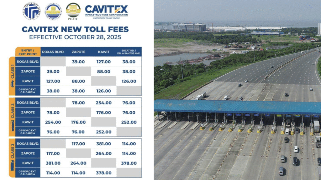 CAVITEX Toll Rates Hike Takes Effect October 28, 2025 - Traffic Network Ph
